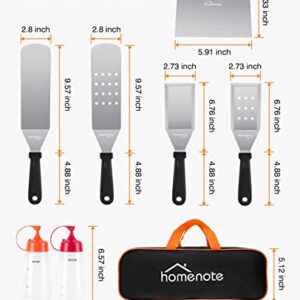 homenote Griddle Accessories Kit, Exclusive Griddle Tools Spatulas Set for Blackstone - 8 Pcs Commercial Grade Flat Top Grill Accessories - Great for Outdoor BBQ, Teppanyaki and Camping