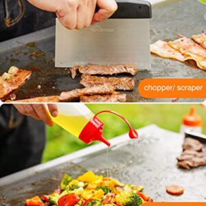 homenote Griddle Accessories Kit, Exclusive Griddle Tools Spatulas Set for Blackstone - 8 Pcs Commercial Grade Flat Top Grill Accessories - Great for Outdoor BBQ, Teppanyaki and Camping