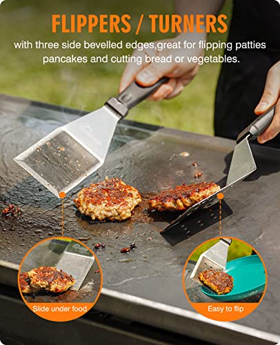 homenote Griddle Accessories Kit, Exclusive Griddle Tools Spatulas Set for Blackstone - 8 Pcs Commercial Grade Flat Top Grill Accessories - Great for Outdoor BBQ, Teppanyaki and Camping