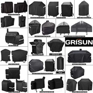 Grisun Grill Cover 32 Inch, Waterproof Anti-Fade 2 Burner Gas Grill Cover for Weber, Char-Broil, Nexgrill, KitchenAid and More, 600D Fabric for All Weather Protection, No Fading for 2 Years, Black