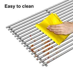 SafBbcue Replacement Stainless Steel Cooking Grid, Pipe Burner and Porcelain Steel Heat Plates Replacement Kit for Home Depot Nexgrill 720-0888, 720-0830H, 720-0830D Gas Grill Models