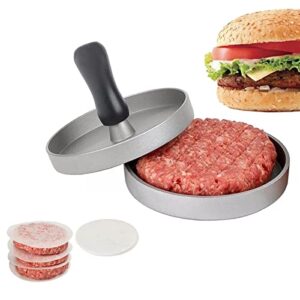 thymart metal hamburger press burger – ideal for making formed meat, fish or vegetable burgrs- non-stick burger press hamburger patty maker