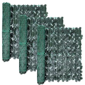 boshen 3pcs 118 x 39 inch artificial faux ivy privacy fence outdoor ivy leaf fence privacy screen faux greenery decorative privacy panels vine leaf decoration for garden porch patio balcony