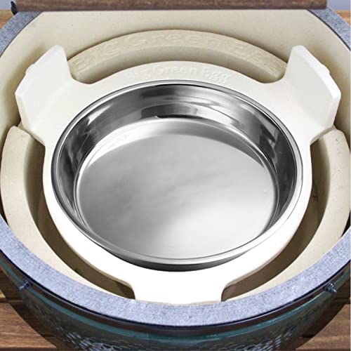 lxkj Stainless Steel Drip Pan, Perfect for Big Green Egg, Kamado Joe Classic Joe, Acorn & Weber Grills & Smokers, Baking Tray, Salad Plates, 13" Diameter Round, Reusable and Easy to Clean