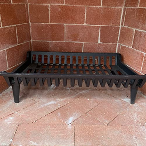 UBACKS 24 inch Fireplace Grate Heavy Duty, Cast Iron Fire Grate - 24" W x 15" D x 7" H