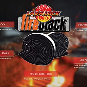 FireBlack34 for Big Green Egg Small Medium & Mini 3/4 x 1/8 Black Hi Temp BBQ Smoker Gasket 15 ft