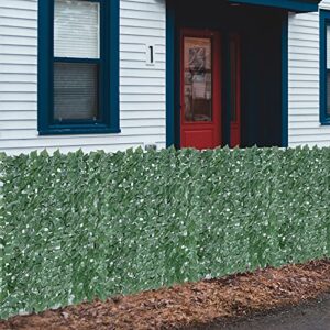 Boshen 3Pcs 118 x 39 Inch Artificial Faux Ivy Privacy Fence Outdoor Ivy Leaf Fence Privacy Screen Faux Greenery Decorative Privacy Panels Vine Leaf Decoration for Garden Porch Patio Balcony