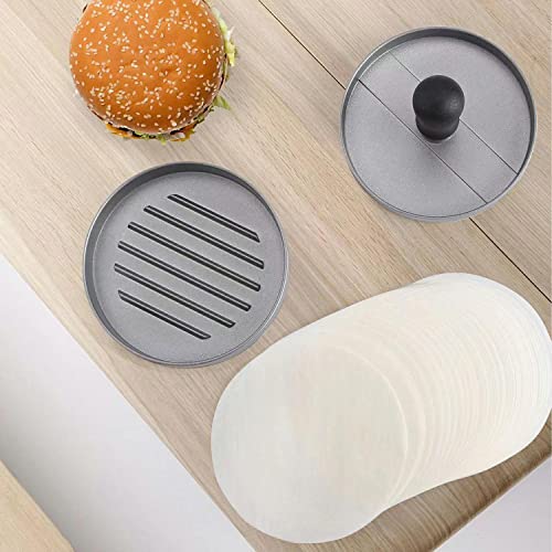 Burger Press 100 Patty Papers Set-Non-Stick Hamburger Press Patty Maker Mold for BBQ Barbecue Kitchen Grilling BPA Free