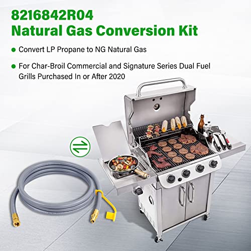 Upgraded 8216842R04 Natural Gas Conversion Kit, Compatible with Char-Broil Commercial and Signature Series Dual Fuel Grills (2020 and Newer), Converts Propane to Natural Gas