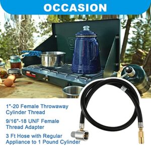 ETERMETA 12 PSI Pressure Regulator with 3 Feet Extended Propane Hose Adapter Replacement for Coleman Classic PowerPack, Tabletop, and More Propane Stove (NOT Replacement for Roadtrip Grill)