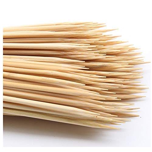 DTmasao 200PCS 6 inch Bamboo Skewers for Wooden Sticks， BBQ，Appetiser，Fruit，Cocktail，Kabob，Chocolate Fountain，Grilling，Kitchen，Crafting and Party. Φ=3mm, More Size Choices 8"/10"/12"