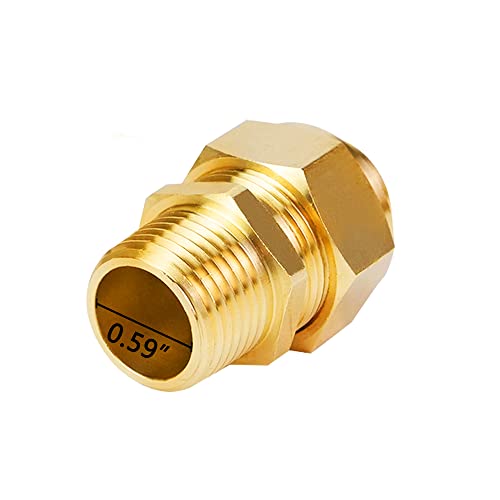 CSST Male NPT Fitting Kit 1/2'' Brass Natural Gas Quick Connect Adapter Grill Propane Conversion Connector 2 Pack