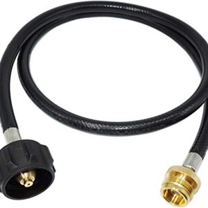 DozyAnt 4 Feet Propane Adapter Hose 1 lb to 20 lb Converter Replacement for QCC1/Type1 Tank Connects 1 LB Bulk Portable Appliance to 20 lb Propane Tank - Certified