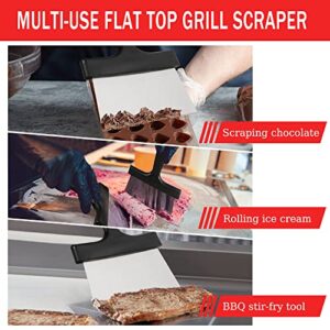 SHANGPEIXUAN Grill Griddle Scraper Stainless Steel Blade Grill Slant Edge Scraper Plastic Handle,Sturdy Food Scraper Tool Kitchen for Blackstone Grill Accessories,Outdoor Barbecue Turners Tools…