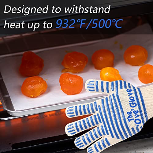 VIGIND BBQ Gloves - 932℉ Extreme Heat Resistant Grill Gloves,Silicone Non-Slip Cooking Gloves,Hot Surface Handler Grill Gloves for Baking,Cooking and Welding Camping,Fit for Women