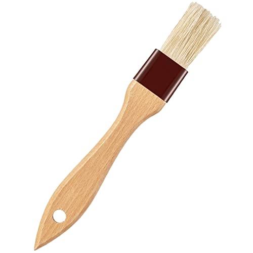 Basting Brush-Pastry Brush,Basting Brush for Cooking,Boar Bristles BBQ Brushes for Grill,Beech Wooden Handle Butter Brush for Baking/Spreading Marinade/Sauce/Butter/Egg/Kitchen Baster Brushes(1 inch)