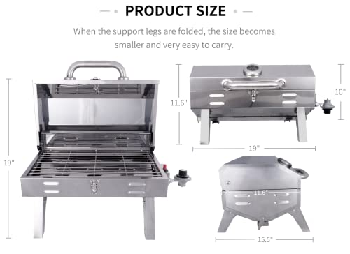 Marada Propane Propane Grill Stainless Steel 20,000 BTU Stainless Steel