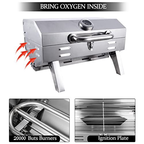 Marada Propane Propane Grill Stainless Steel 20,000 BTU Stainless Steel