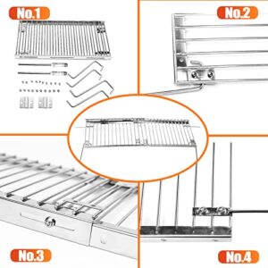 Utheer 13.4''-25.2'' Warming Rack for Charbroil Grill Replacement Parts 2&3&4 Burner 463347017 463376018P2 466347017 463625217 463371116 463673017 Stainless Steel Grill Adjustable Warming Grates