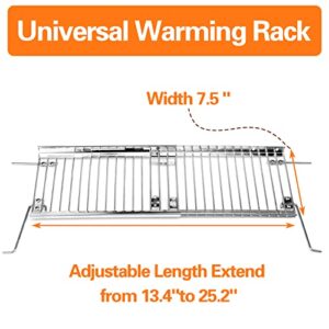 Utheer 13.4''-25.2'' Warming Rack for Charbroil Grill Replacement Parts 2&3&4 Burner 463347017 463376018P2 466347017 463625217 463371116 463673017 Stainless Steel Grill Adjustable Warming Grates