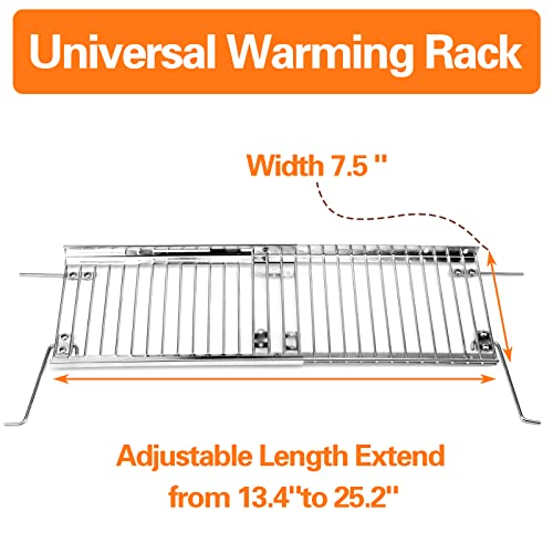 Utheer 13.4''-25.2'' Warming Rack for Charbroil Grill Replacement Parts 2&3&4 Burner 463347017 463376018P2 466347017 463625217 463371116 463673017 Stainless Steel Grill Adjustable Warming Grates