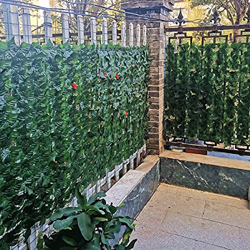 Yowein Trellis with Artificial Leaves Artificial Leaf Screening Ivy Hedge Roll Fake Leaves Fade Wall Landscaping Garden Fence Expandable Privacy Screening Panel Gardens Balcony and Modern 0.5m×1m (C)