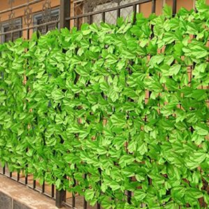 Yowein Trellis with Artificial Leaves Artificial Leaf Screening Ivy Hedge Roll Fake Leaves Fade Wall Landscaping Garden Fence Expandable Privacy Screening Panel Gardens Balcony and Modern 0.5m×1m (C)