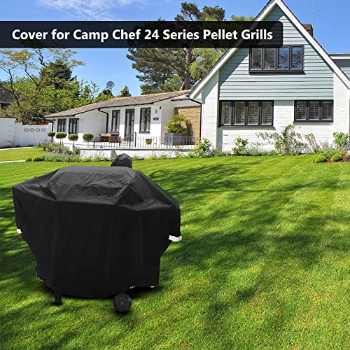 Grisun Upgraded Grill Cover for Camp Chef SmokePro, DLX, Woodwind 24" Pellet Grills, Full Length Pellet Grill Cover, 600D Waterproof UV-Resistant Fabric, All Weather Protection