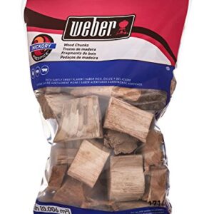 Weber Hickory Wood Chunks, 350 Cubic Inch (0.006 Cubic Meter), 4 lb