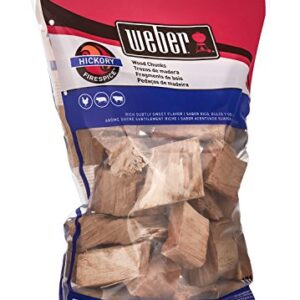 Weber Hickory Wood Chunks, 350 Cubic Inch (0.006 Cubic Meter), 4 lb