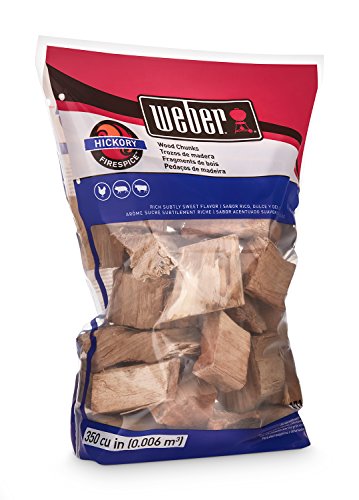 Weber Hickory Wood Chunks, 350 Cubic Inch (0.006 Cubic Meter), 4 lb