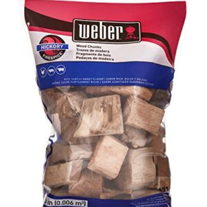 Weber Hickory Wood Chunks, 350 Cubic Inch (0.006 Cubic Meter), 4 lb