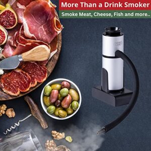 Smoky Crafts Acacia Whiskey Smoker Kit with Smoke Gun for Cocktails and Wood Chips (Apple & Cherry) - Cocktail Smoker Kit – Drink Smoker Infuser Kit (Torch Not Required)