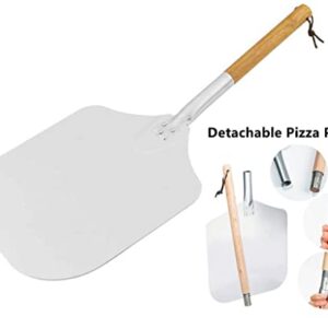 Universal Stainless Steel Grill Top Pizza Oven Kit with Pizza Stone Pizza Peel Pizza Cutter Pizza Shovel for Most Gas Grills Flat Top Grills Griddles Firepit- Set of 7 Pizza Baking Pizza Accessories