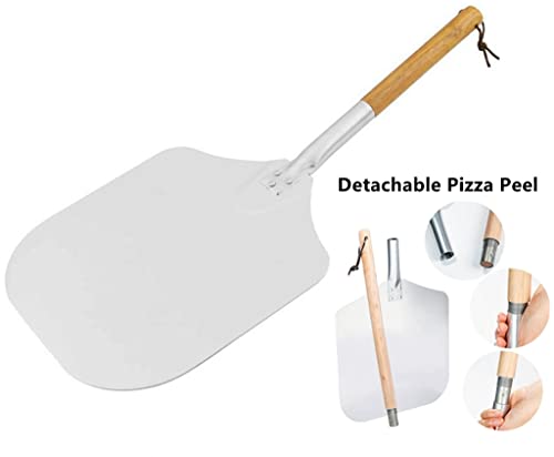 Universal Stainless Steel Grill Top Pizza Oven Kit with Pizza Stone Pizza Peel Pizza Cutter Pizza Shovel for Most Gas Grills Flat Top Grills Griddles Firepit- Set of 7 Pizza Baking Pizza Accessories