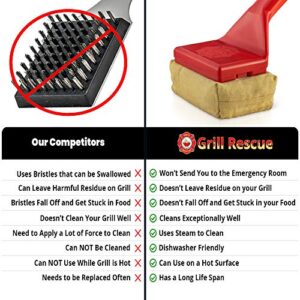 Grill Rescue BBQ Replaceable Scraper Cleaning Head, Bristle Free - Durable and Unique Scraper Tools for Cast Iron or Stainless-Steel Grates, Barbecue Cleaner (Grill Brush)