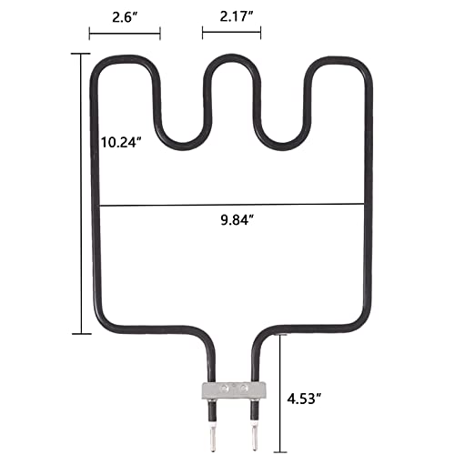 Electric Smoker and Grill Heating Element Replacement Part Smoker heating element with Adjustable Thermostat Cord Controller 1500W Heating Element Replacement Compatible with Master-built Smokers & Turkey Fryers