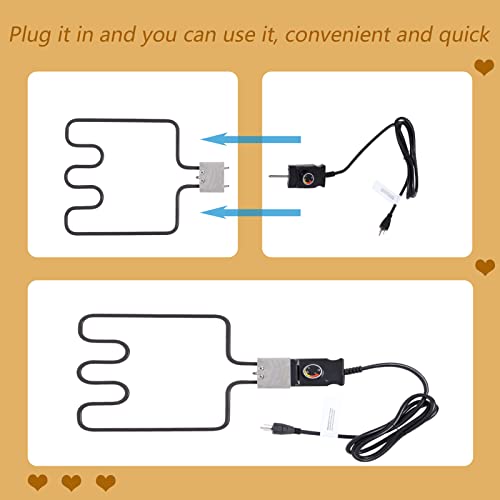 Electric Smoker and Grill Heating Element Replacement Part Smoker heating element with Adjustable Thermostat Cord Controller 1500W Heating Element Replacement Compatible with Master-built Smokers & Turkey Fryers