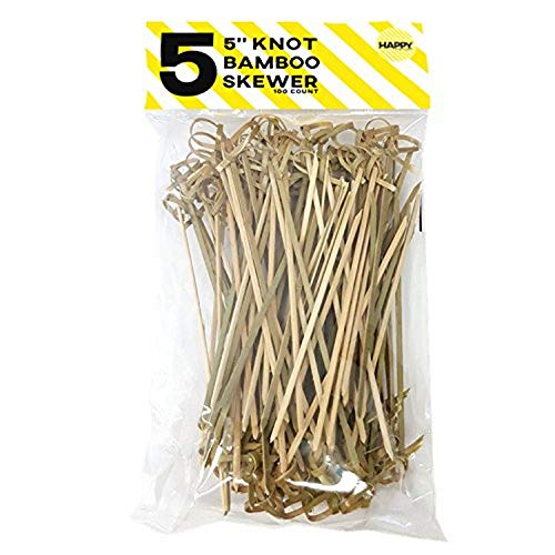 Happy Sales Bamboo knot Skewers 5" 100 pc