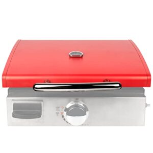 Hard Cover Hood with Temperature Gauge for Blackstone 17 inch Table Top Griddle, 5010 Griddle Hood for Blackstone 17" Grill, Red