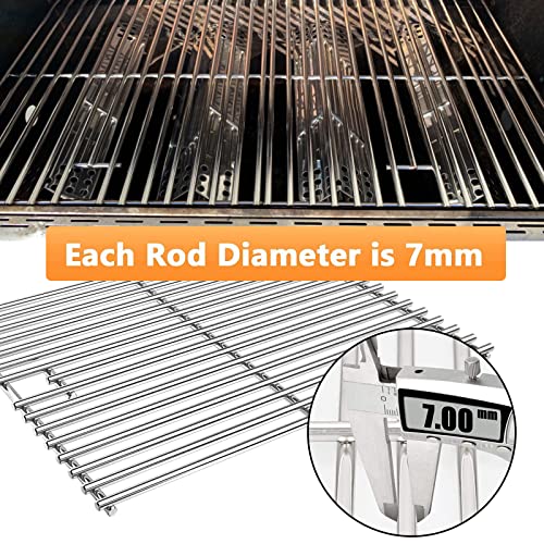 Hisencn 17 Inch Cooking Grates for Home Depot Nexgrill 720-0830H, 720-0830D, 720-0783E, 720-0783C, 5 burner 720-0888, Stainless Steel Cooking Grids Replacement parts for Nexgrill 4&5-Burner Gas Grill