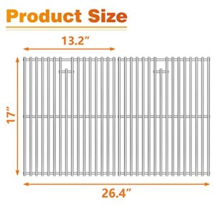 Hisencn 17 Inch Cooking Grates for Home Depot Nexgrill 720-0830H, 720-0830D, 720-0783E, 720-0783C, 5 burner 720-0888, Stainless Steel Cooking Grids Replacement parts for Nexgrill 4&5-Burner Gas Grill