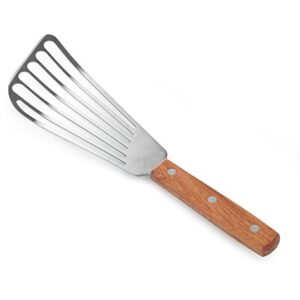 New Star Foodservice 43068 Wood Handle Fish Spatula, 6.5" Blade, Silver