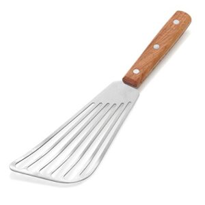 New Star Foodservice 43068 Wood Handle Fish Spatula, 6.5" Blade, Silver