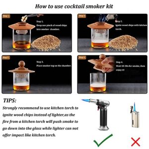 Cocktail Smoker Kit with Four Wood Chips for Whiskey,Drink,Bourbon Smoker Kit,Old Fashioned Smoker Kit