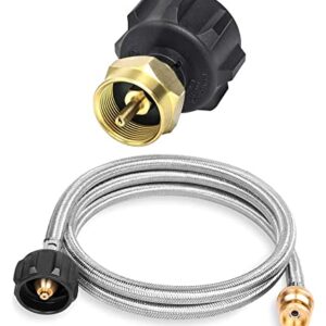 GASPRO Propane Refill Adapter, and 5FT Propane Adapter Hose 1lb to 20lb, Fit for 5-40lb Propane Tank