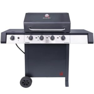 char-broil 463331422 performance amplifire 4-burner cart style liquid propane gas grill, metallic gray