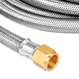 Breezliy 10 Feet High Pressure Braided Propane Hose Extension with Conversion Coupling 3/8" Flare to 1/2" Female NPT 1/4" Male NPT 3/8" Male NPT 3/8" Male Flare for Fire Pit,RV,Heater,BBQ Grill,etc