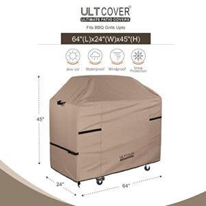 ULTCOVER Gas Grill Cover 64 inch for 4-6 Burner Propane Barbecue Grills Waterproof BBQ Cover Fits Most Grills Weber Nexgrill Char-Broil Brinkmann