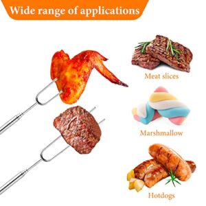 Lituford 32 Inch Long Marshmallow Roasting Stick Campfire Smores Kit for Fire Pit Marshmallow Smores Sticks,Barbecue Forks Extendable Telescoping for Grilling Set(10pcs)